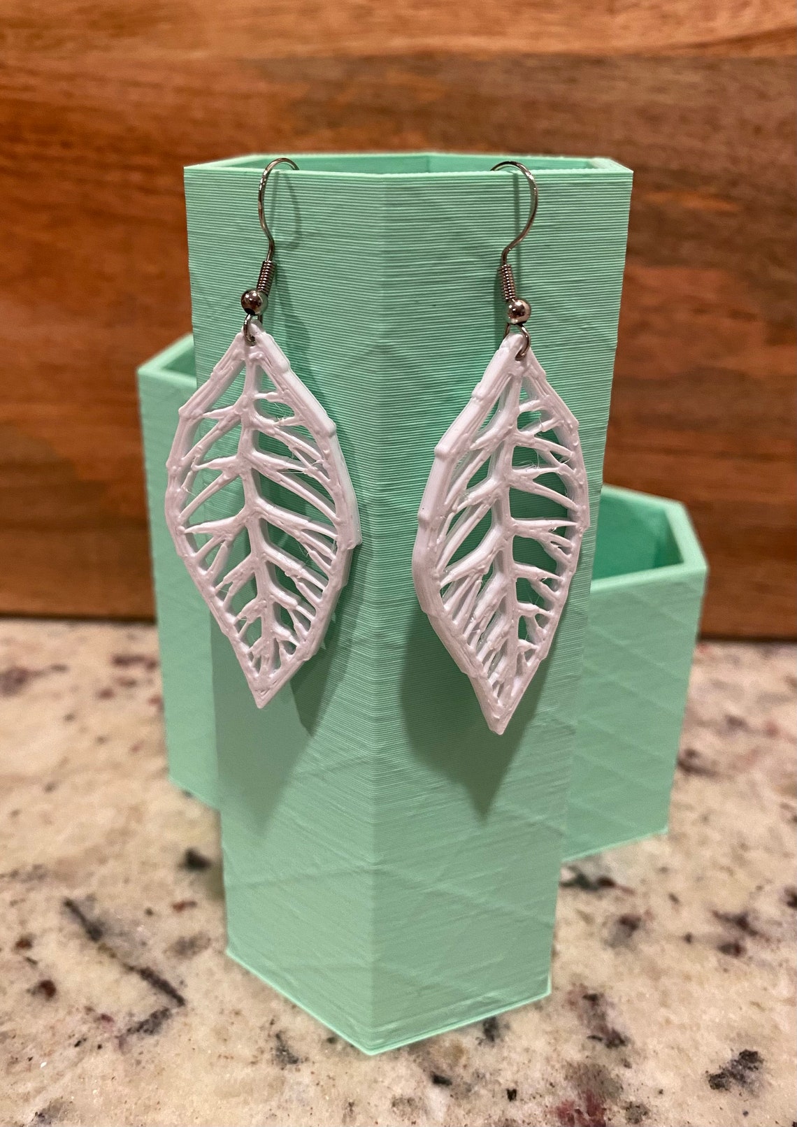 Leaf 3D Printed Earrings - Etsy