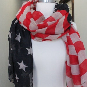 American Flag Print Scarf Great Accessory for Your Outfit/scarf/gift ...