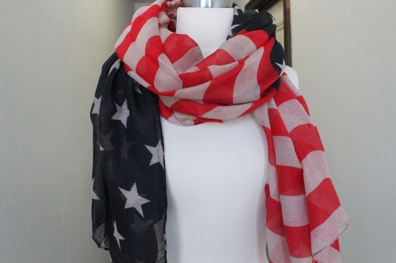 American Flag Print Scarf Great Accessory for Your Outfit/scarf/gift ...