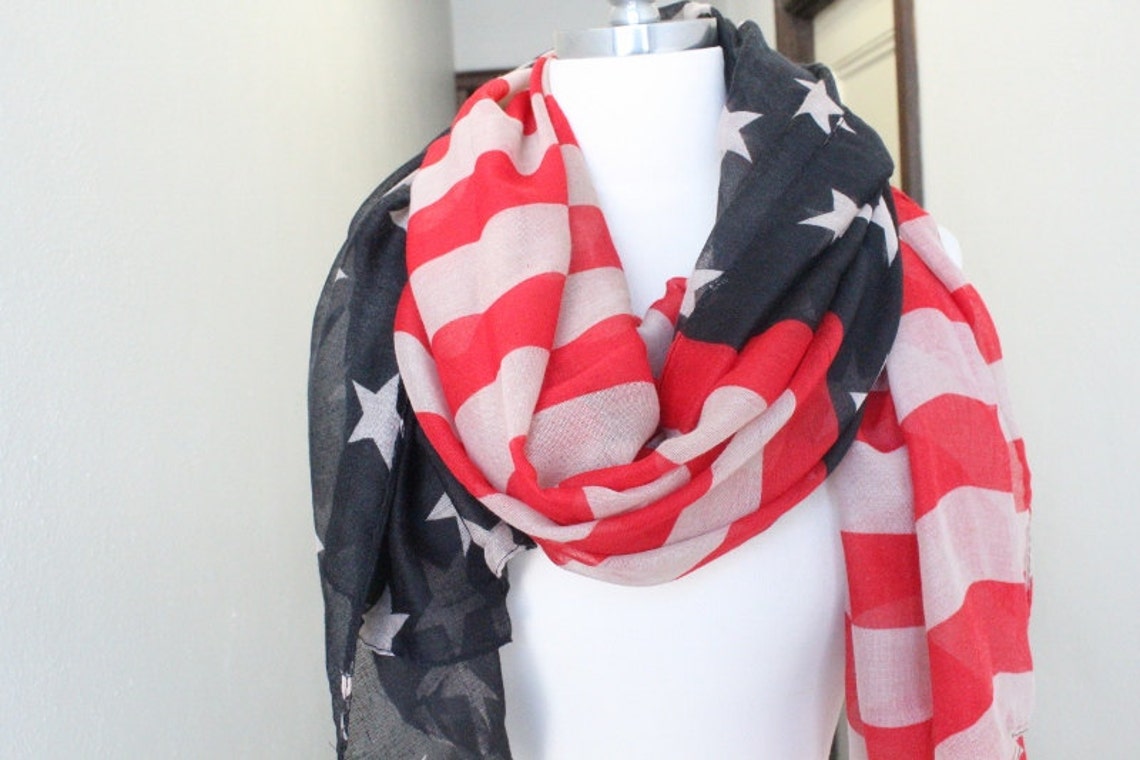 American Flag Print Scarf Great Accessory for Your Outfit/scarf/gift ...