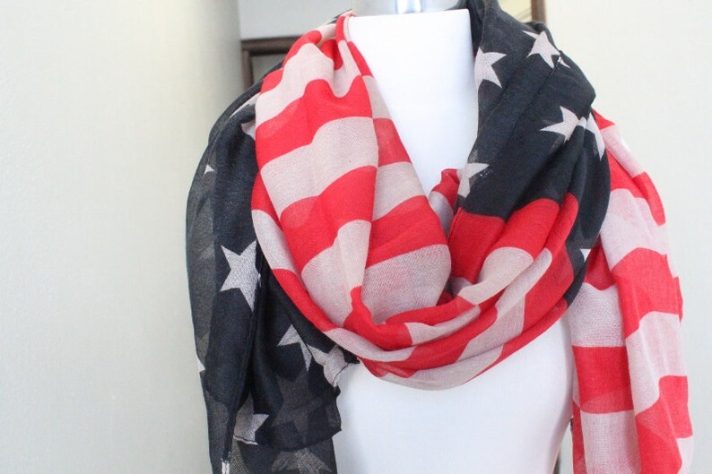 American Flag Print Scarf Great Accessory for Your Outfit/scarf/gift ...