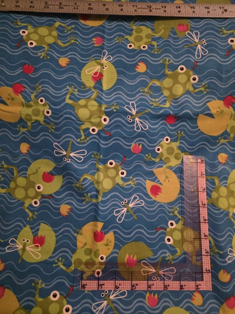 Frogs Flannel Fabric BTY Snuggle Flannel Fabric Snuggle Flannel Fabric ...
