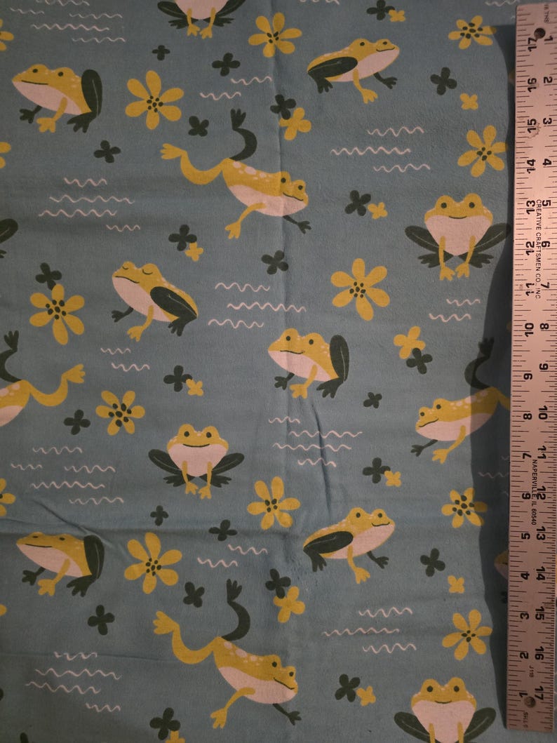 Frogs Flannel Fabric BTY Snuggle Flannel Fabric Snuggle Flannel Fabric ...