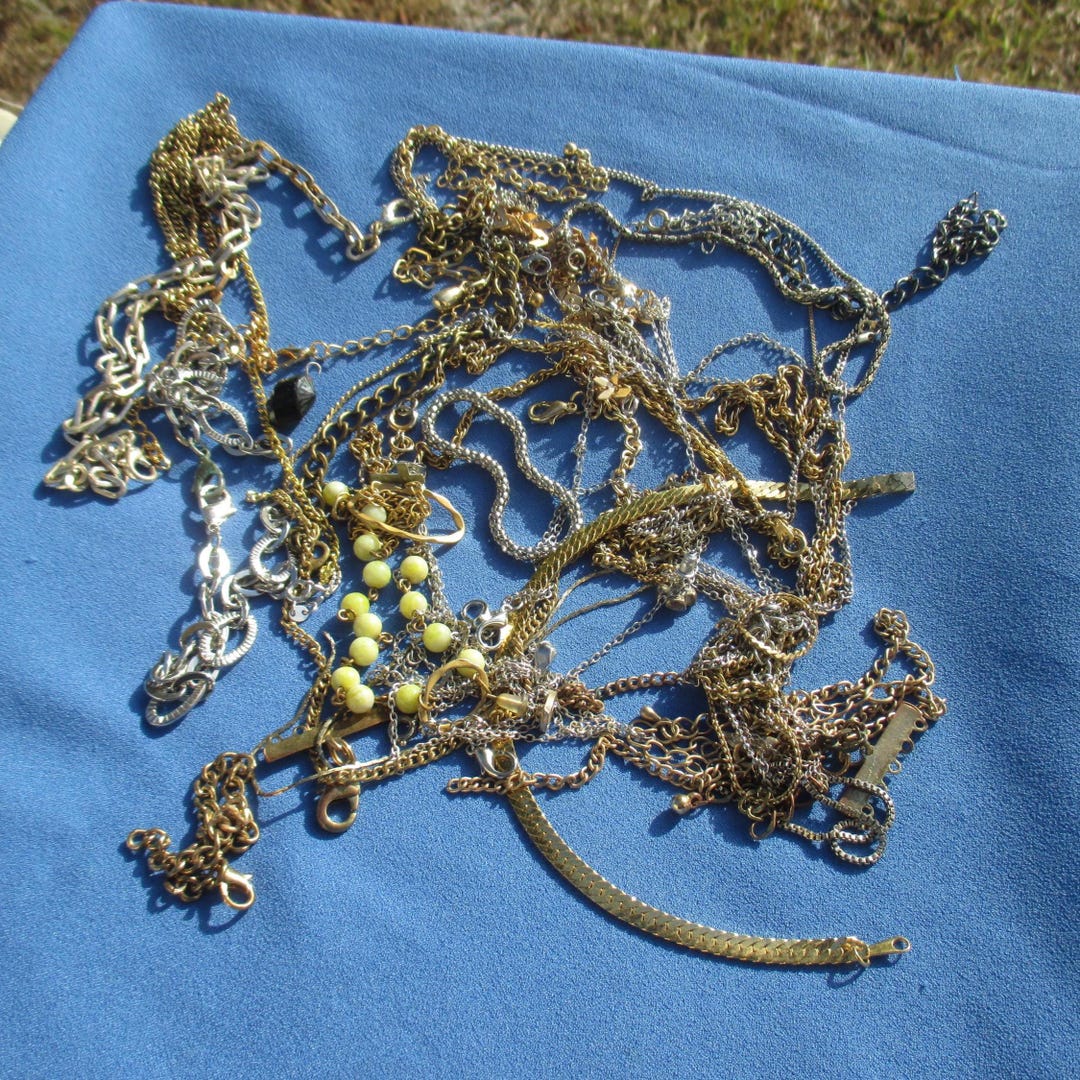 Lot of Broken Tangled Metal Chain Pieces for Jewelry Making, Crafts - Etsy