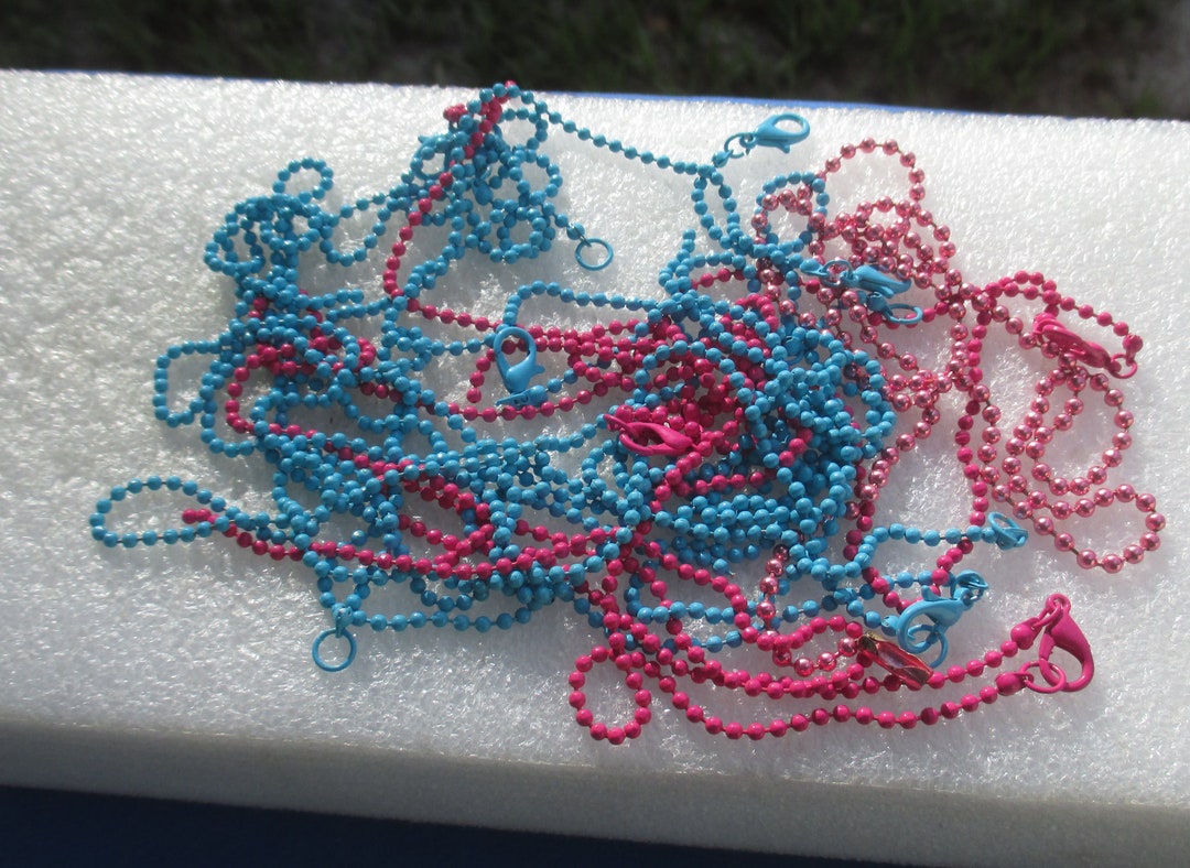 Lot of Pink Blue Ball Chain Pieces - Etsy
