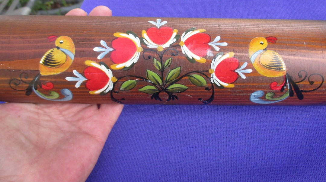 Vintage Wood Rolling Pin Hand Painted Wall Hanging - Etsy