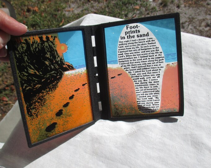 Footprints in the Sand Stained Glass Foiling Frame - Etsy