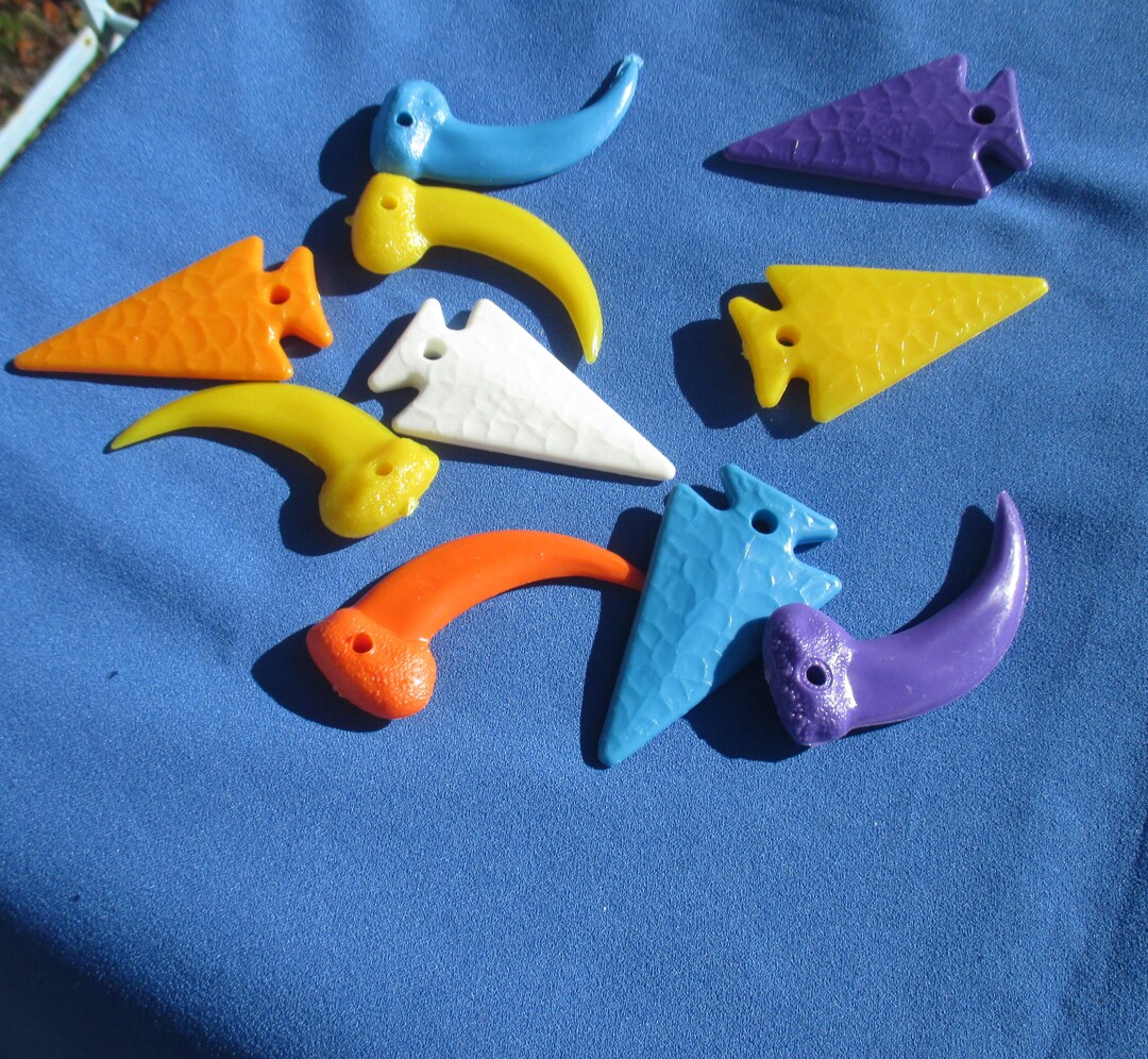 Lot of Plastic Talons, Arrowheads Multi Colored Pendants - Etsy