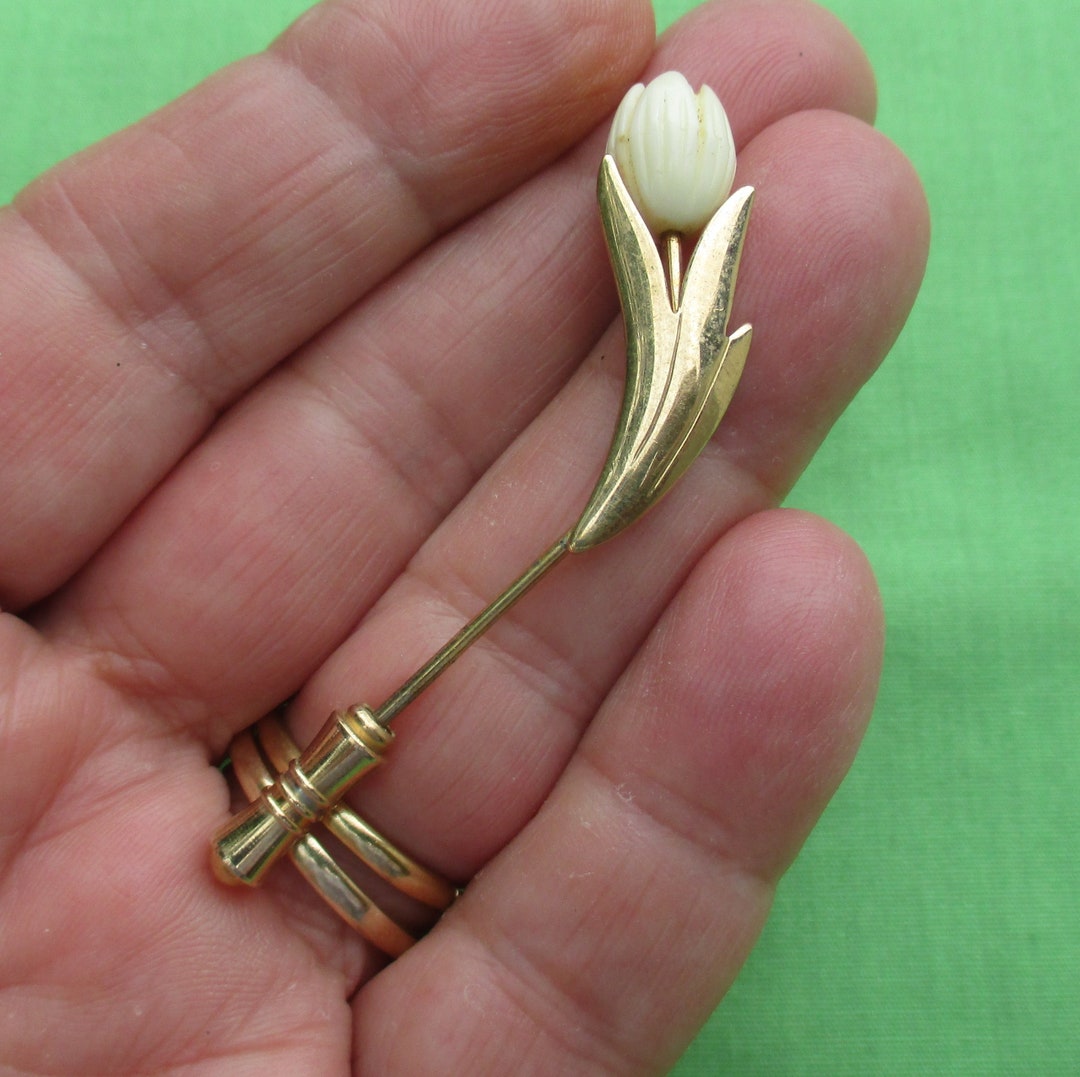 Avon White Tulip Stick Pin - Etsy