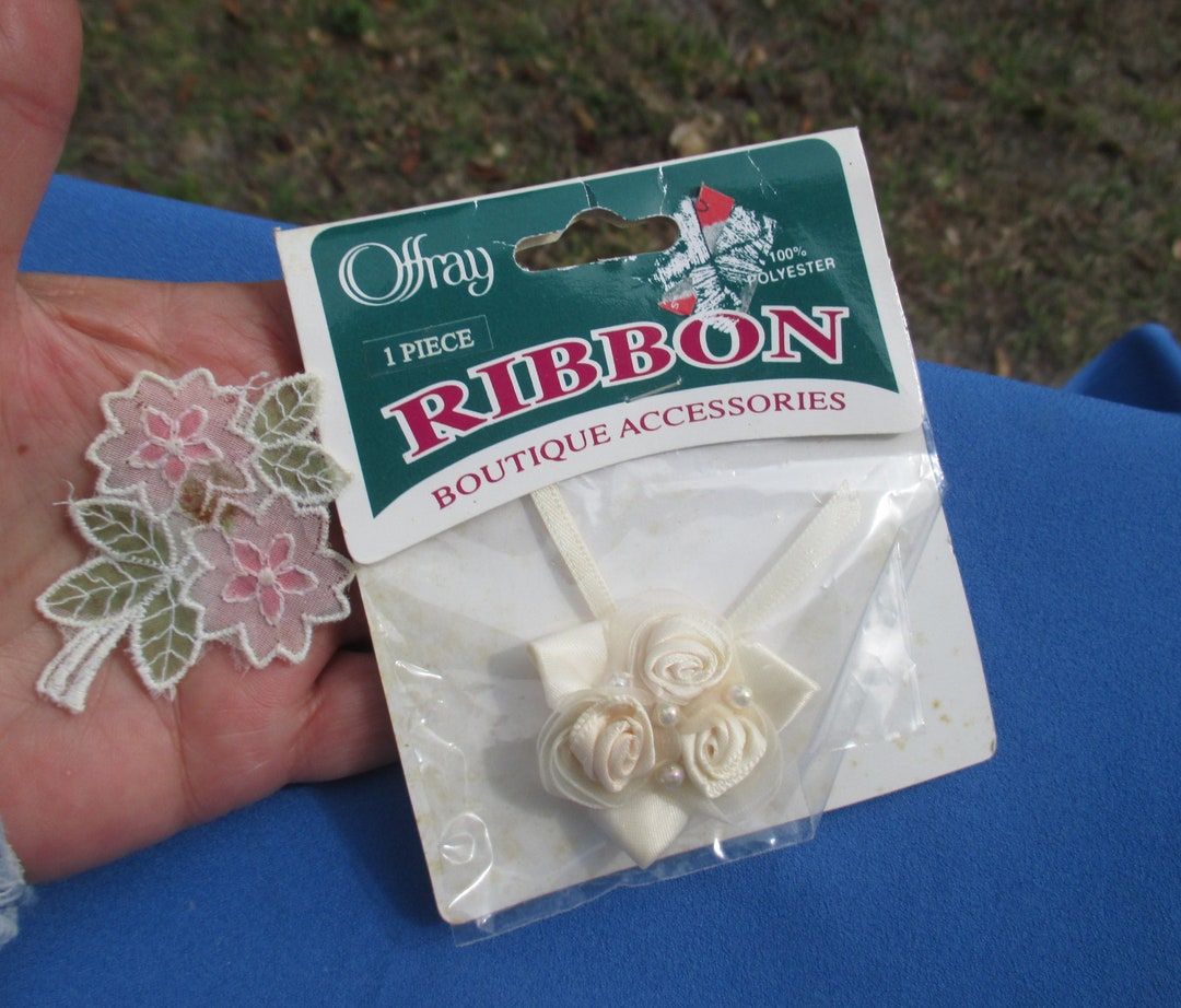 Offray Beaded Floral Ribbon Plus Flower Applique - Etsy
