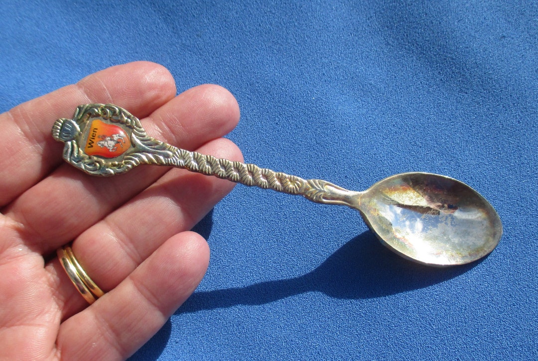 Vintage Wein Silver Plated Collectible Spoon TLC Tarnish Discoloration ...