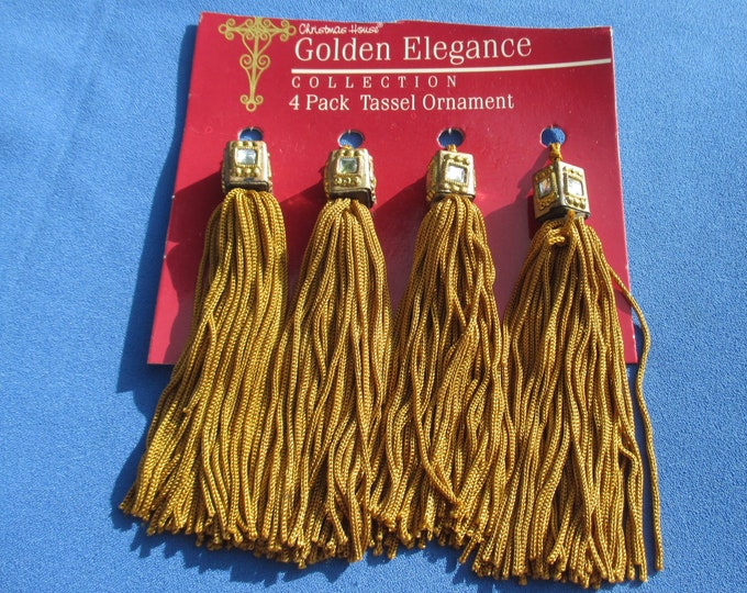 Christmas House Golden Elegance Collection Tassel Ornaments - Etsy