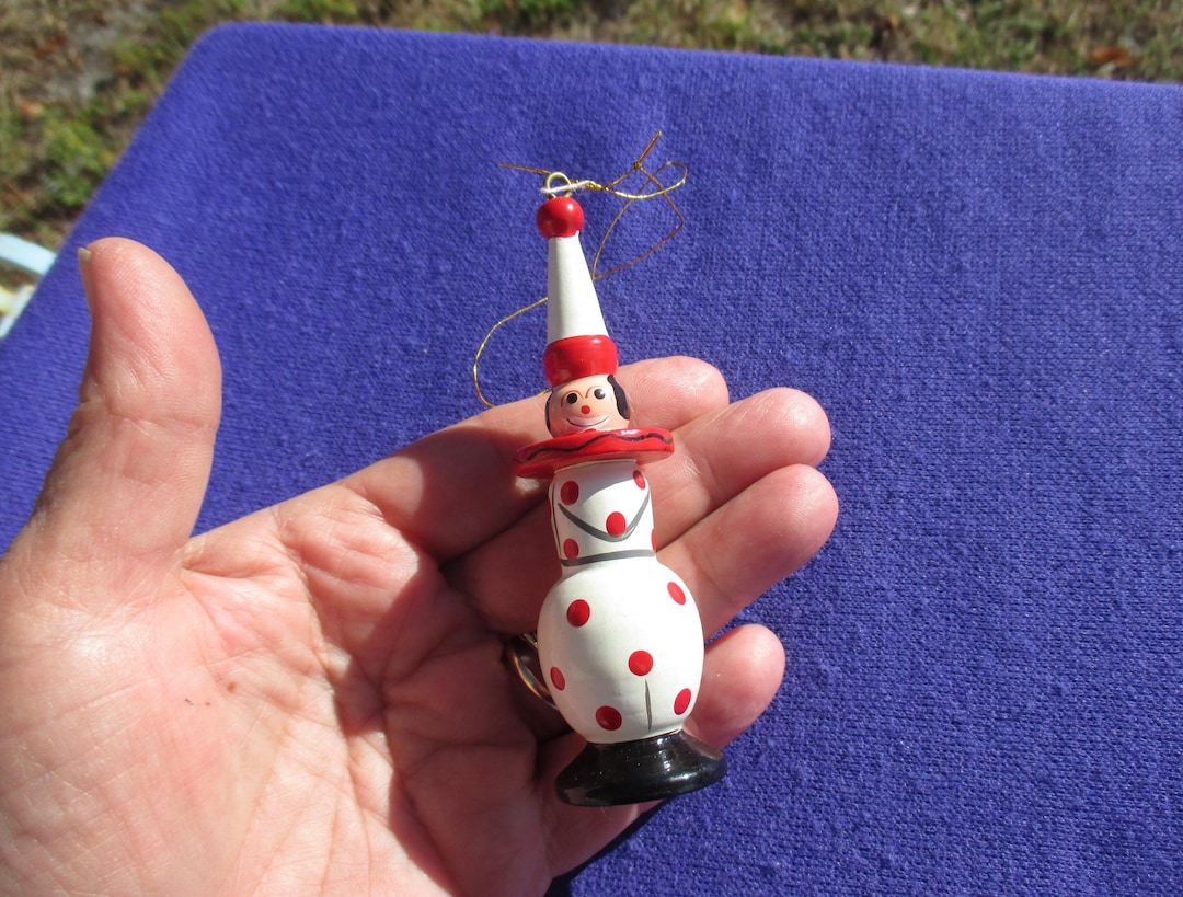 Vintage Avon Clown Polka Dot Wood Ornament No Box - Etsy