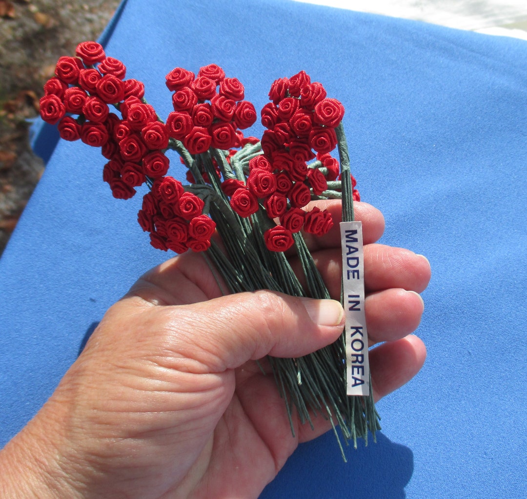 Lot of Vintage Miniature Red Rose Bouquets Made in Korea - Etsy