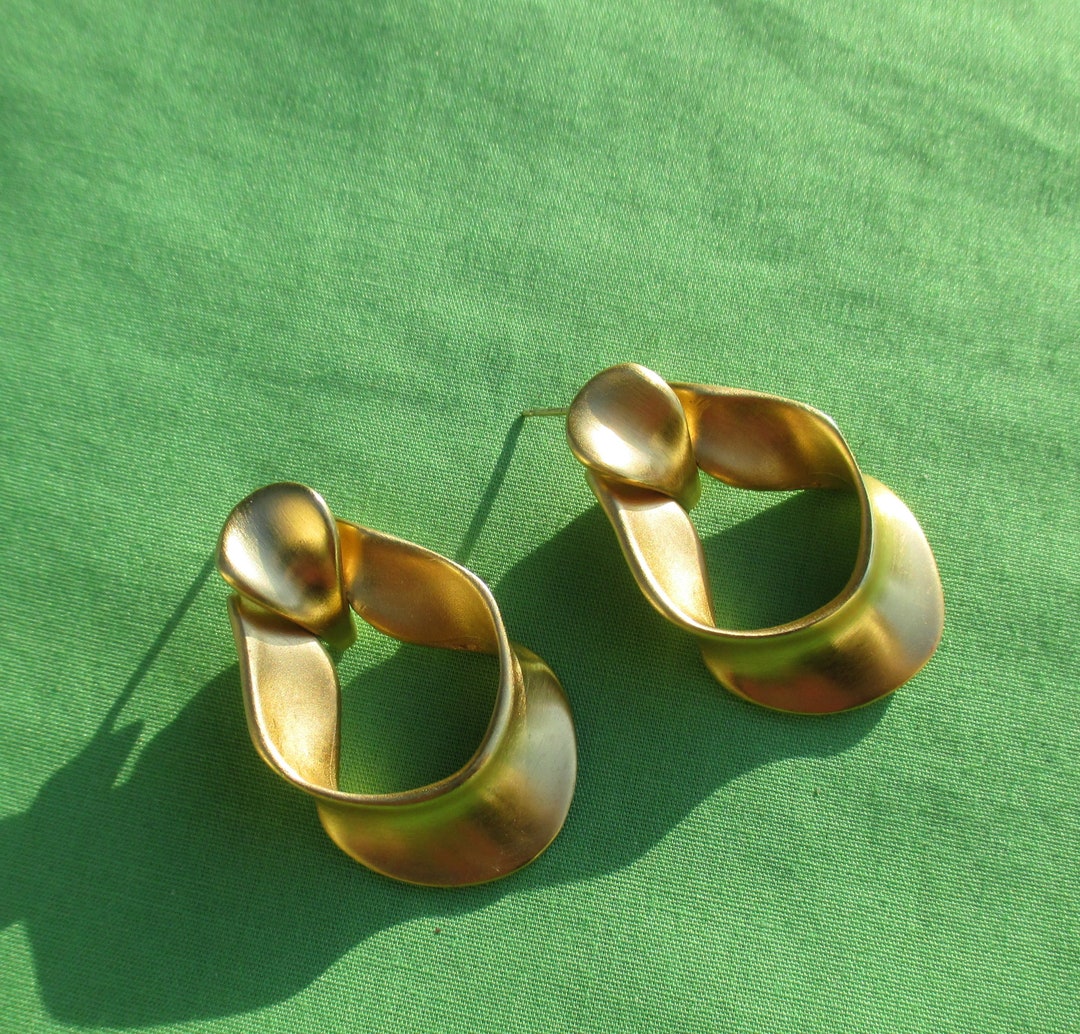 Anne Klein Door Knocker Style Matte Finish Pierced Earrings - Etsy