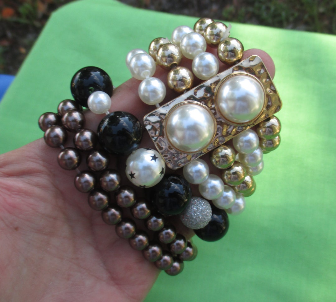 Lot Of Beaded Stretch Bracelets Restring Repurpose Etsy