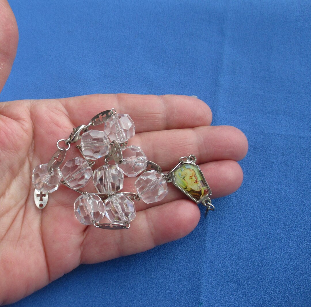 Broken Clear Glass Beaded Rosary Piece - Etsy
