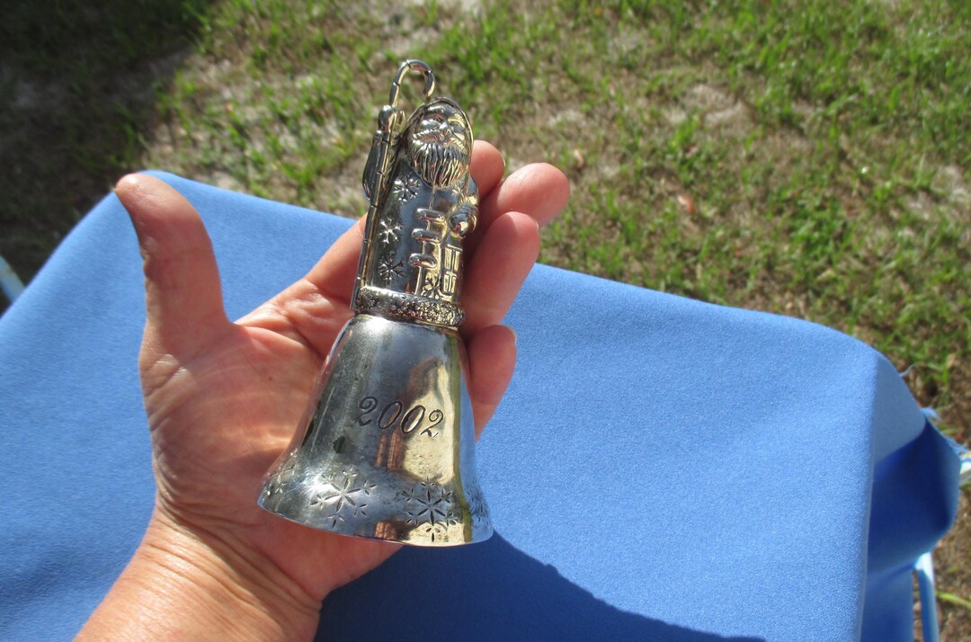 Madison & Max Father Christmas Silver Plated Bell 2002 - Etsy