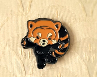 Floral Red Panda Hard Enamel Pin Cute Lapel Pin Cute Red - Etsy
