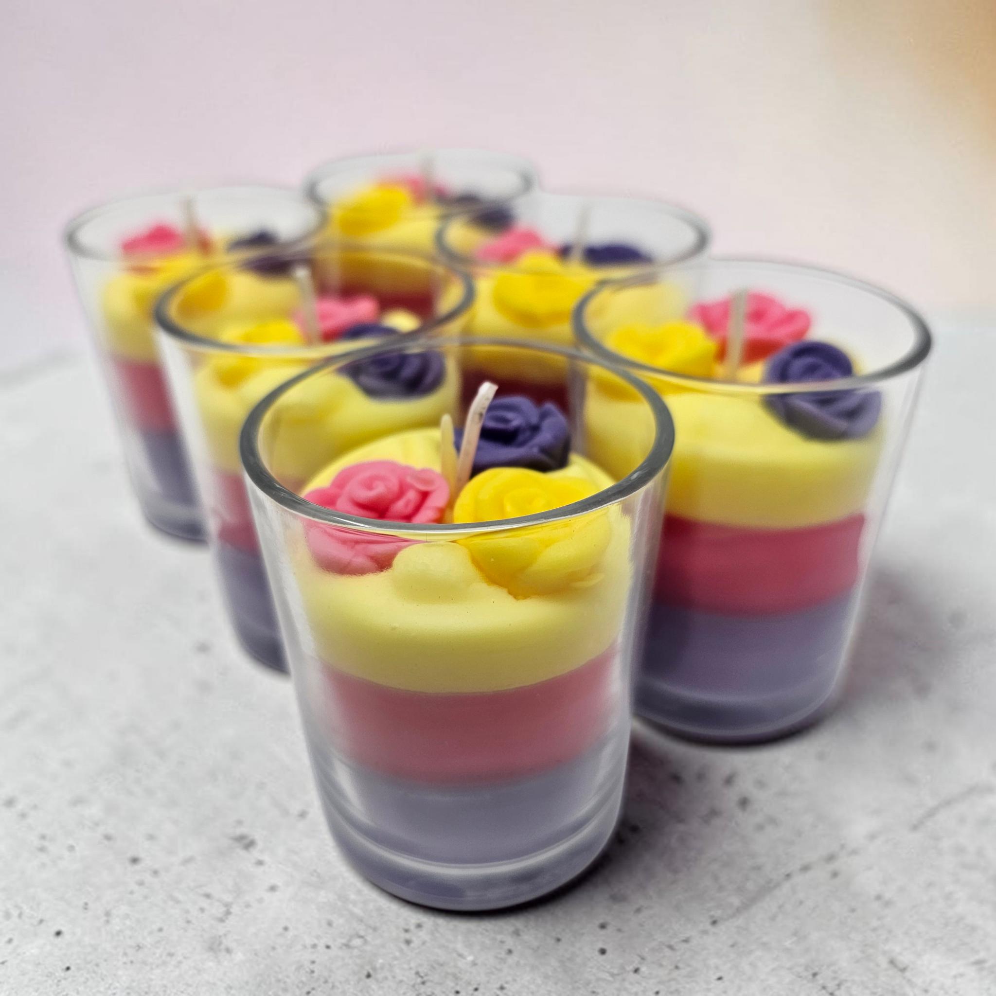 Single Dessert Shot Glass / Votive Candles - Spring Flowers - Etsy