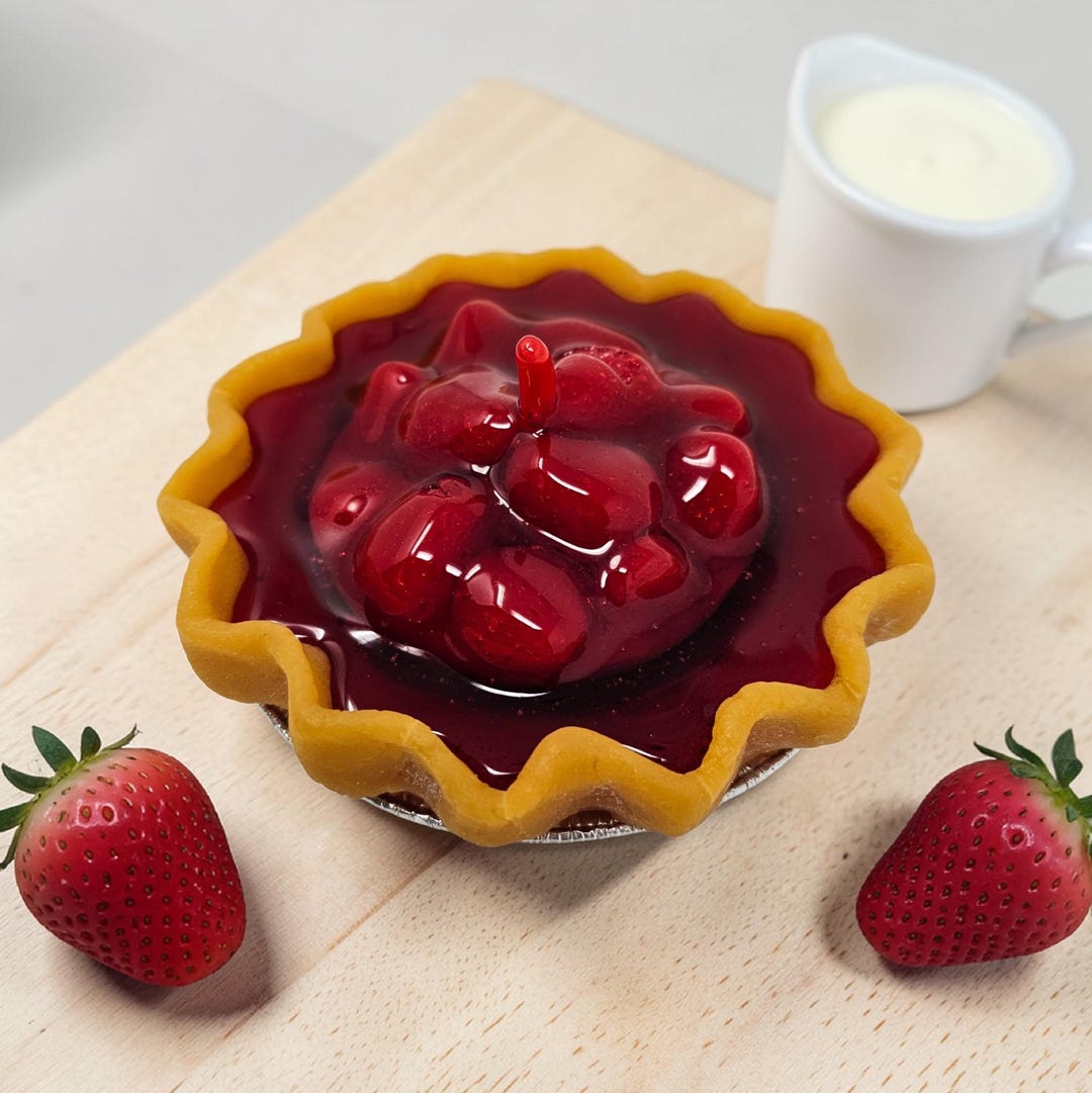 3 Inch Scented Strawberry Pie Candle - Etsy