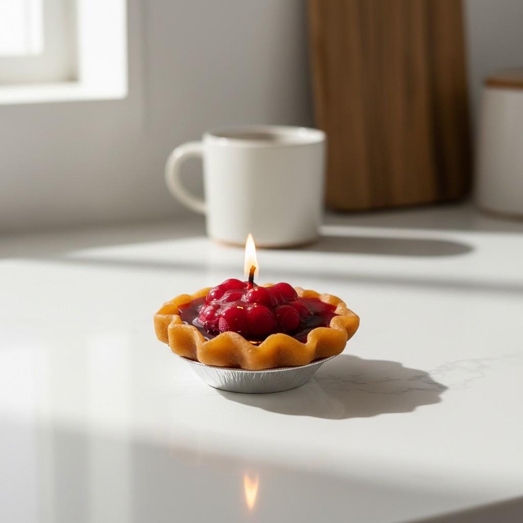 3 Inch Scented Cherry Pie Candle - Etsy