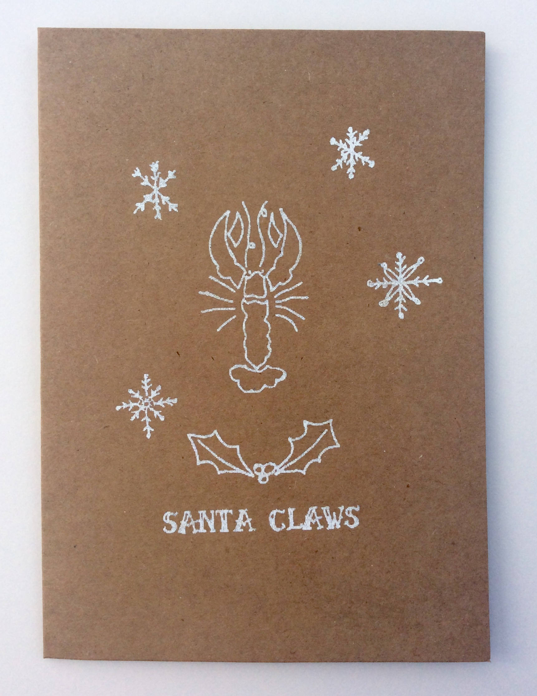 Santa Claws Lobster Card Brown - Etsy Hong Kong