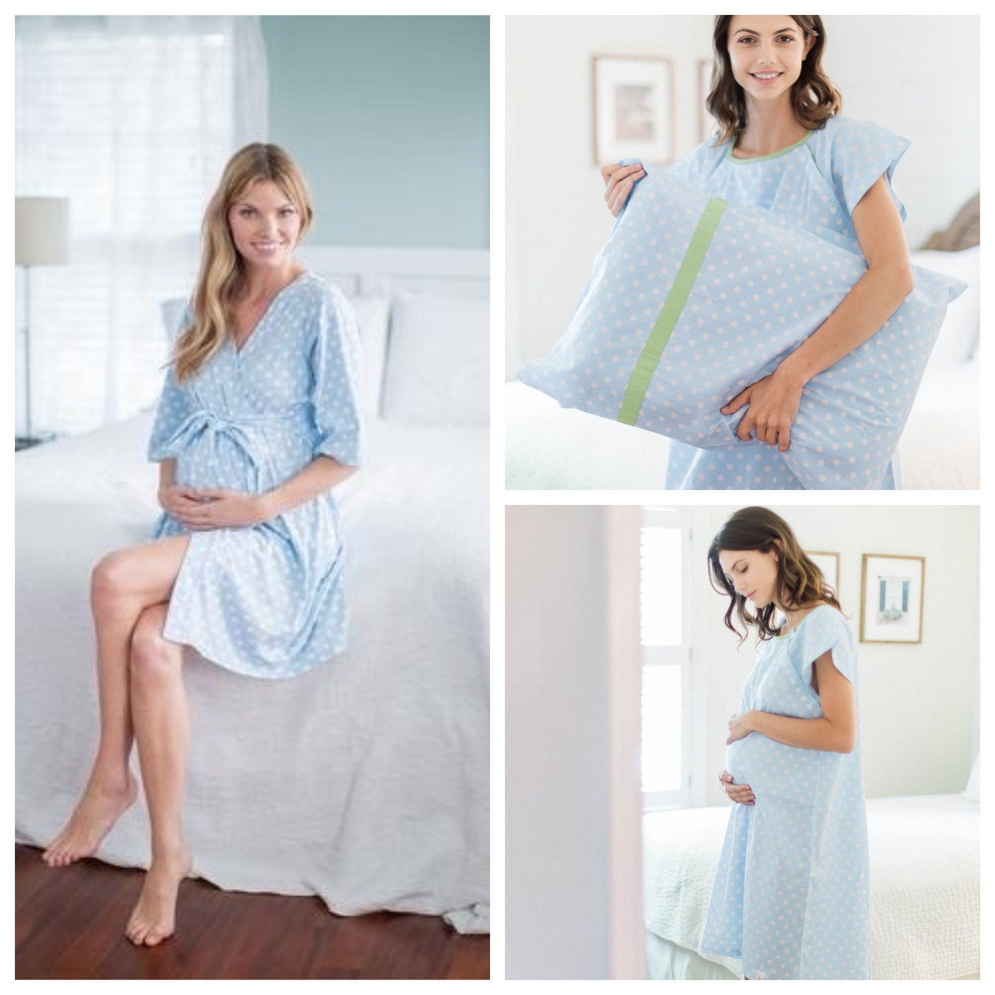 Maternity Labor Delivery Hospital Gown GOWNIE & PILLOWCASE and | Etsy