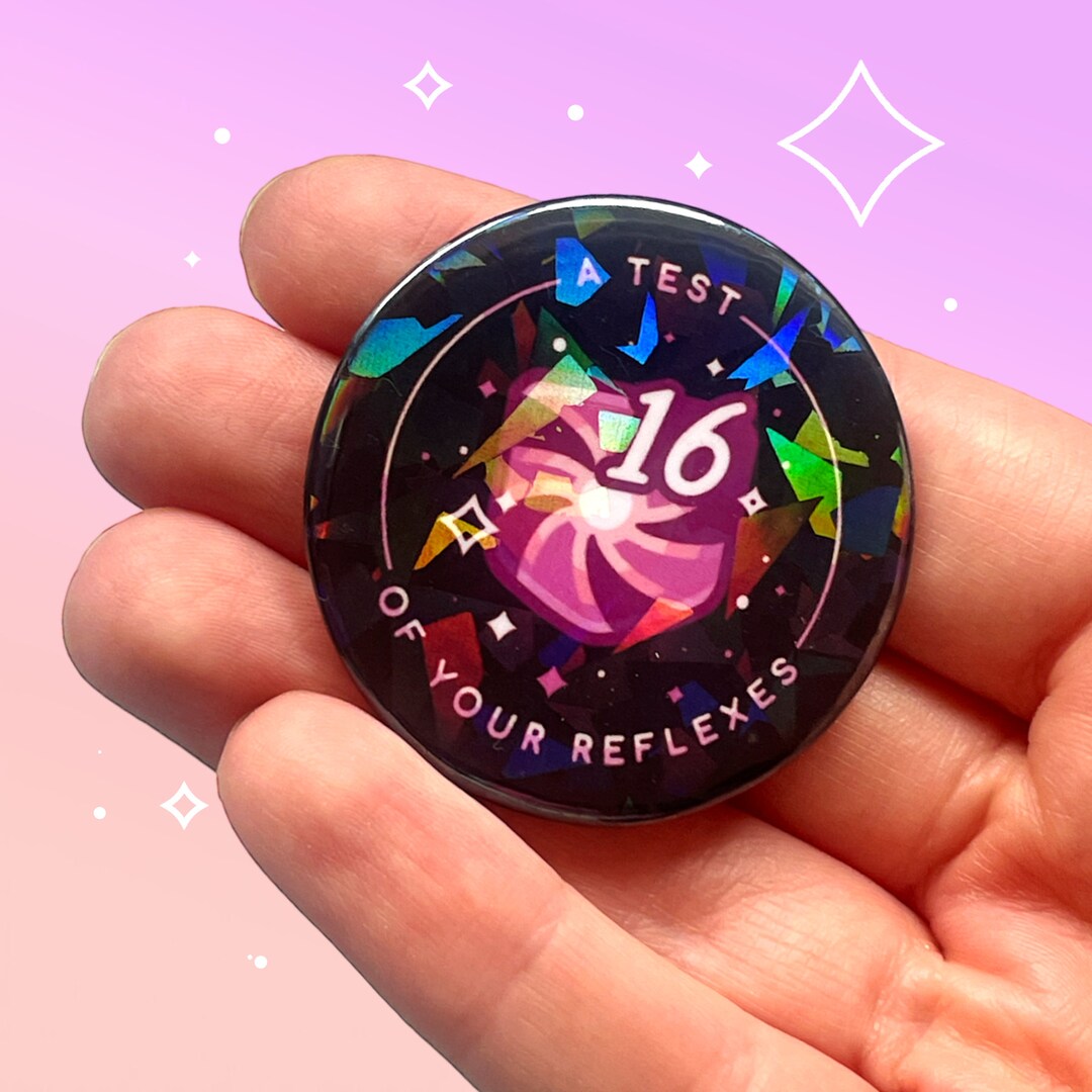 Vuln Stack FFXIV Inspired Sparkly Pin Back Button 45mm Badge - Etsy