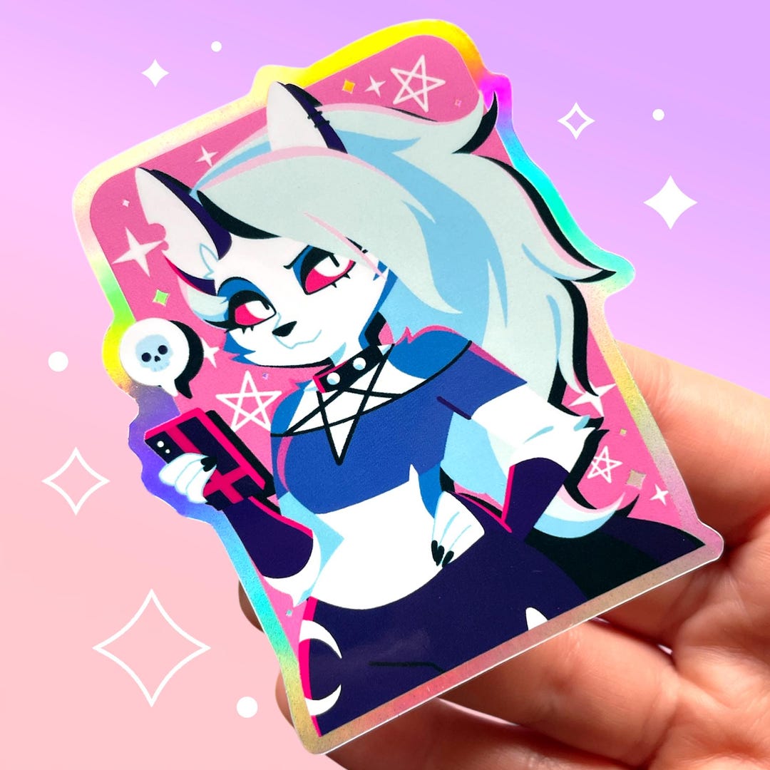Loona Inspired Holographic Vinyl Waterproof Sticker | Helluva Boss Goth ...