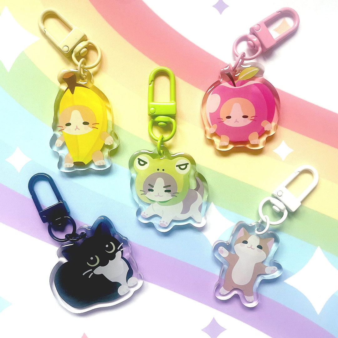 Silly Cute Internet Meme Cats 1.5 Inch Epoxy Acrylic Charm Banana Cat ...