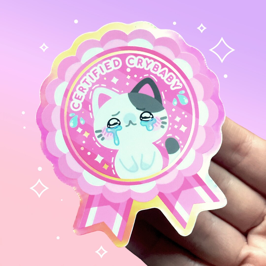 Certified Crybaby Ribbon Holographic Vinyl Waterproof Sticker | Cute ...