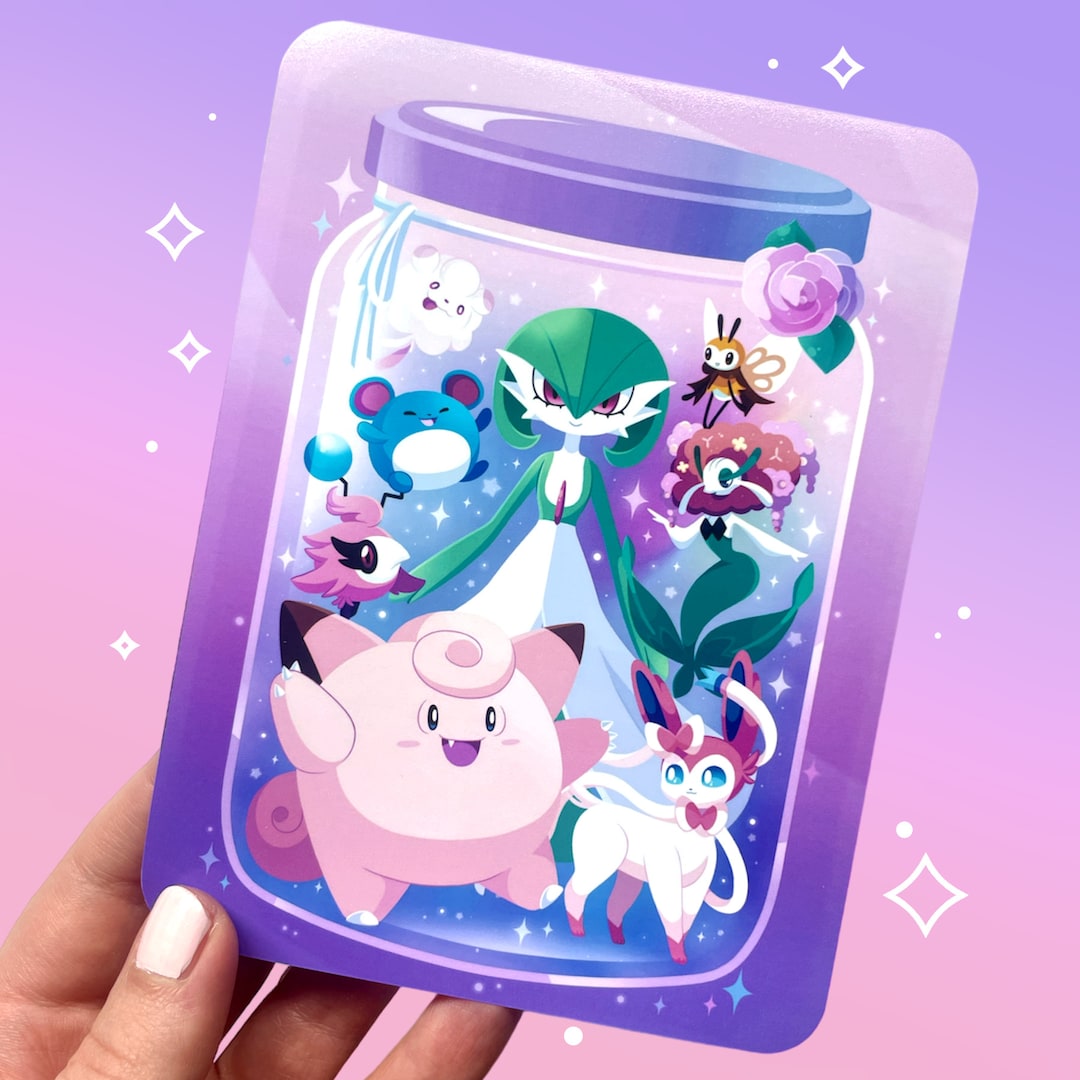 Fairy Type Inspired Terrarium Print | Gardevoir, Sylveon, Clefairy ...