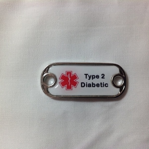Medical Alert "type 2 Diabetic" Dog Tag Style Paracord Charm - Etsy
