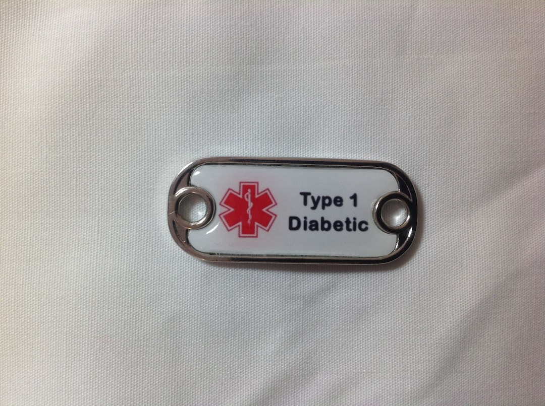 Medical Alert "type 1 Diabetic" Dog Tag Style Paracord Charm - Etsy