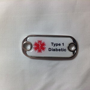 Medical Alert "type 1 Diabetic" Dog Tag Style Paracord Charm - Etsy
