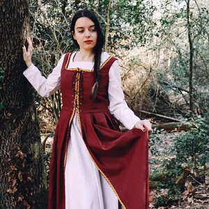 Early Medieval Linen Dress "agatha", Sleeveless Dress With Trim, Larp ...