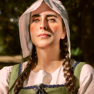 Verdeagatha Linen Dress With Trim agatha, Sleeveless Medieval Linen ...