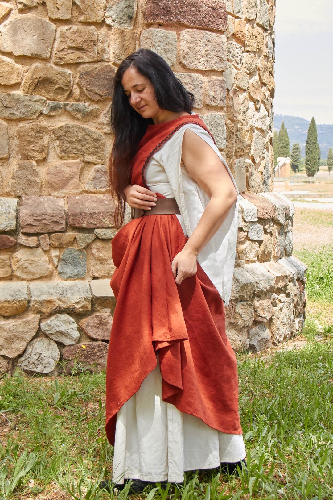 Linen Medieval Kirtle Surcoat Set: Renaissance Costume, LARP ...