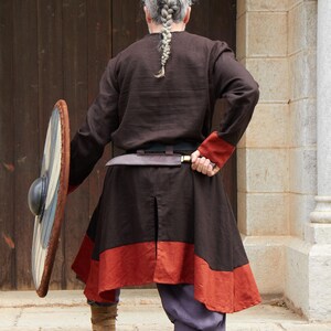 Medieval Linen Warrior Tunic "conrad", Long Sleeve Tabard for Men, Medieval Man Tabard for LARP ...