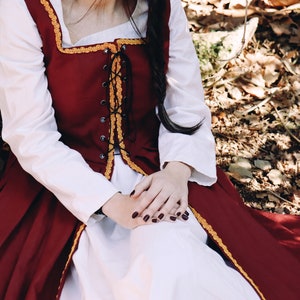 Early Medieval Linen Dress "agatha", Sleeveless Dress With Trim, Larp ...