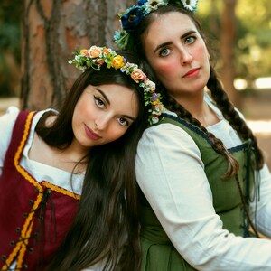 Verdeagatha Linen Dress With Trim agatha, Sleeveless Medieval Linen ...