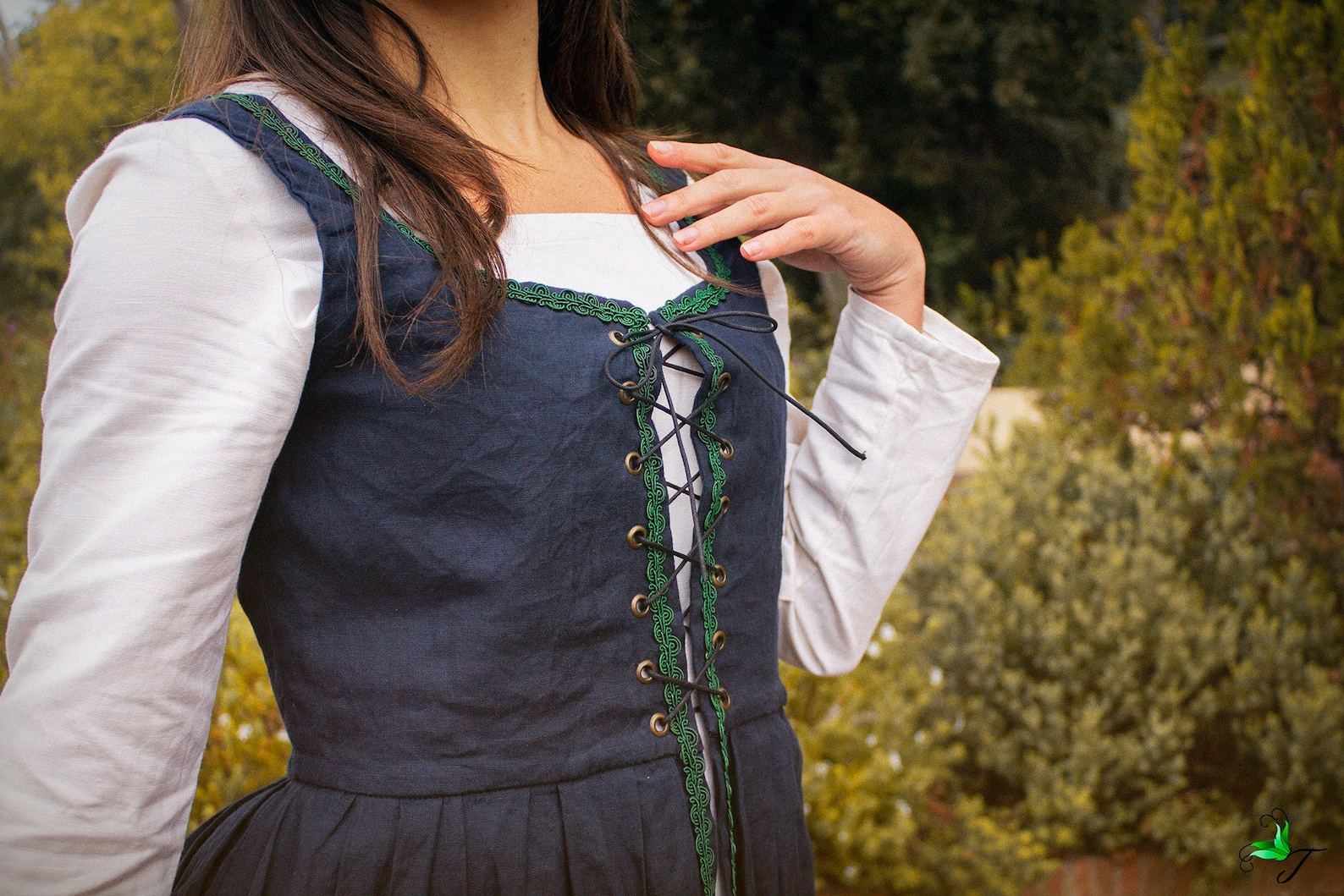 Sleeveless Linen Dress With Trim agatha Reinassance Linen Dress ...