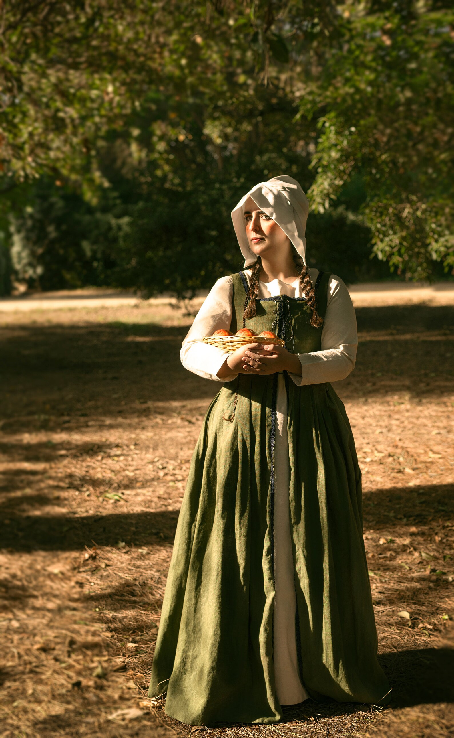 Verdeagatha Linen Dress With Trim agatha, Sleeveless Medieval Linen ...