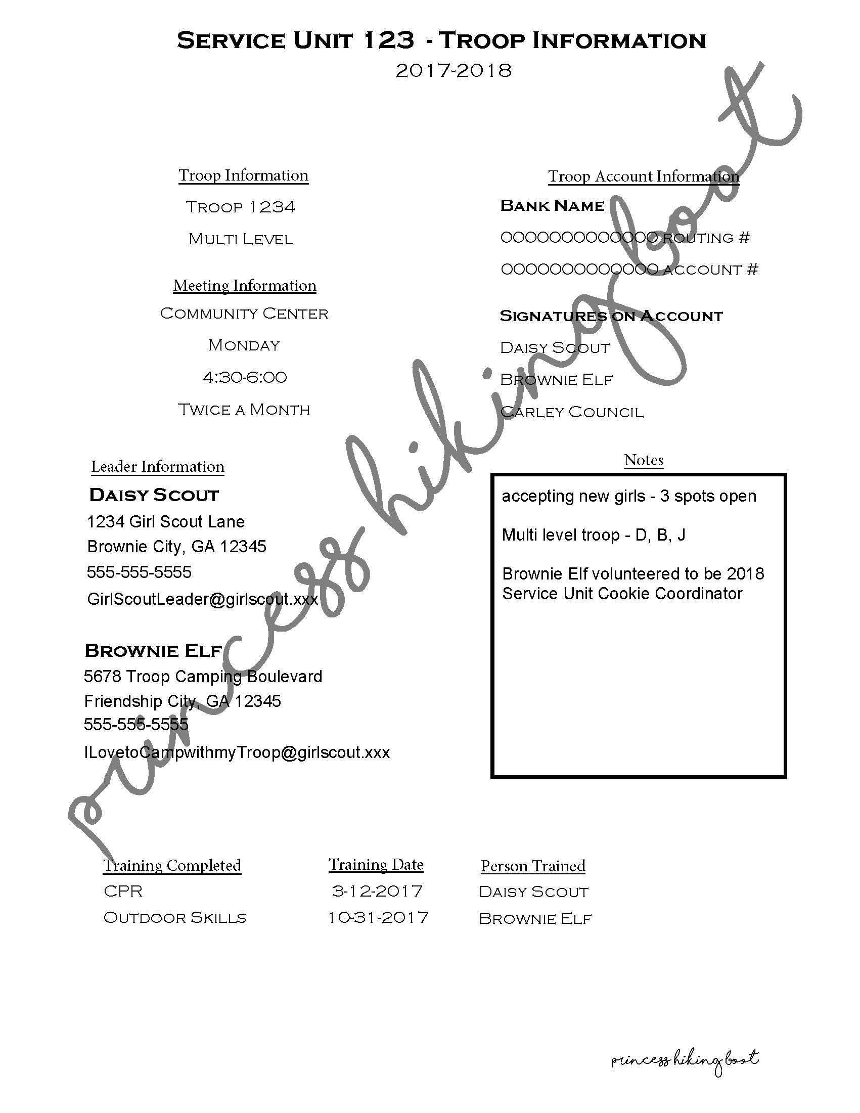 Service Unit Organization Forms - Instant Download - Fillable ...