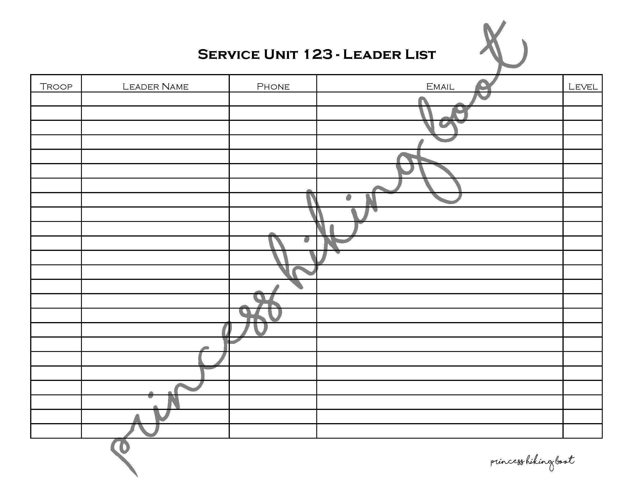 Service Unit Organization Forms - Instant Download - Fillable ...
