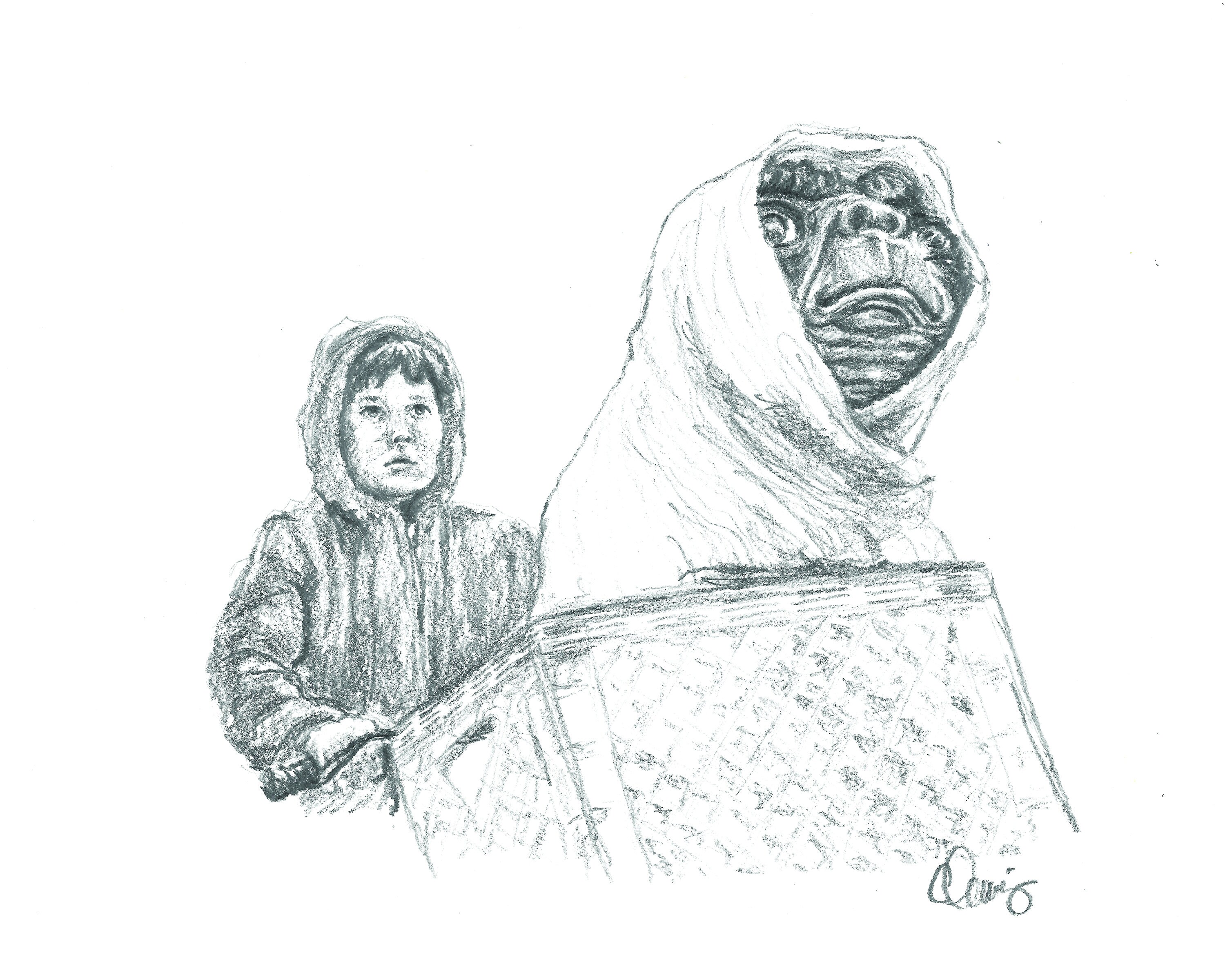 E.T. the Extra-Terrestrial and Elliott Print | Etsy