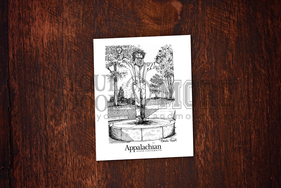 App State Drawing Appalachian State University Note Card Boone North ...
