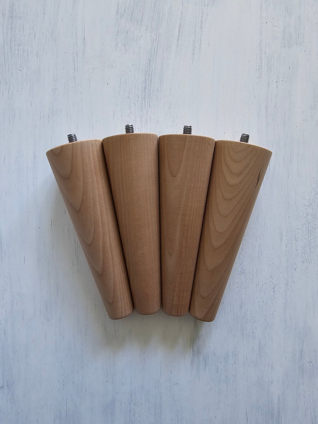 Mid Century Modern Table Legs, Set of 4 - 6 Inch Cherry Legs Unfinished ...