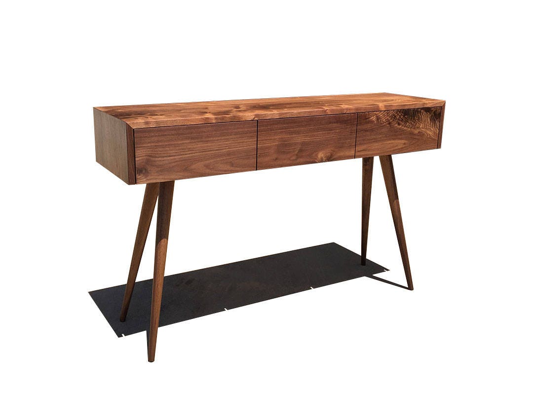 Mid Century Modern Entry Table, Solid Wood Entryway Table, Mid Century ...